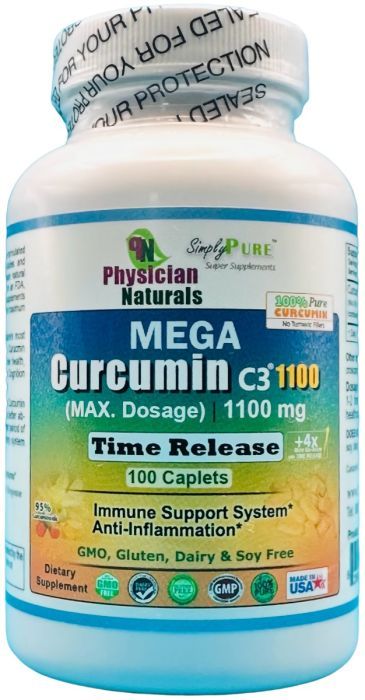Highest Dosage Pure Curcumin | Mega Curcumin C3 Time Release 1100 mg ...